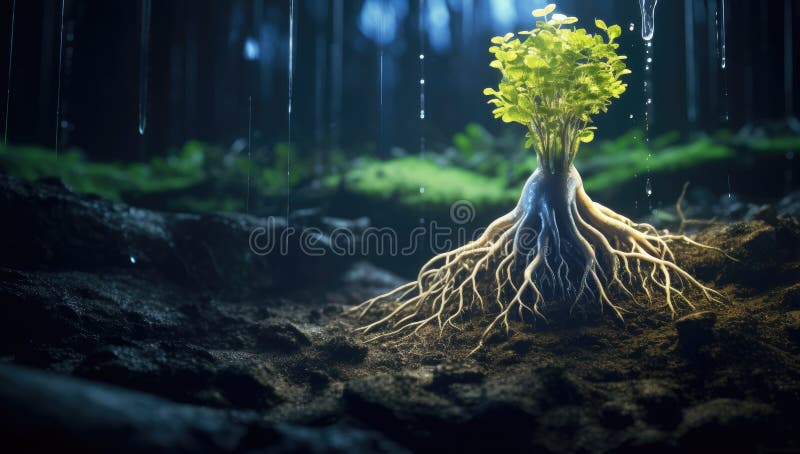 Small tree with roots stock image. Image of spring, agriculture - 304282883
