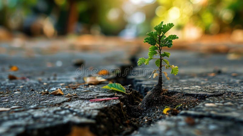 Sapling Growing in a Felled Trunk, Like Hope Symbol, Vector ...