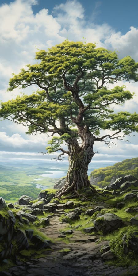 Hyperrealistic Tree Painting: Breathtaking Landscape in 32k Uhd ...