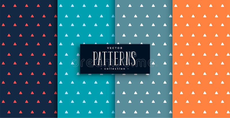 Small Triangles Cute Patterns Set in Four Colors Stock Vector ...