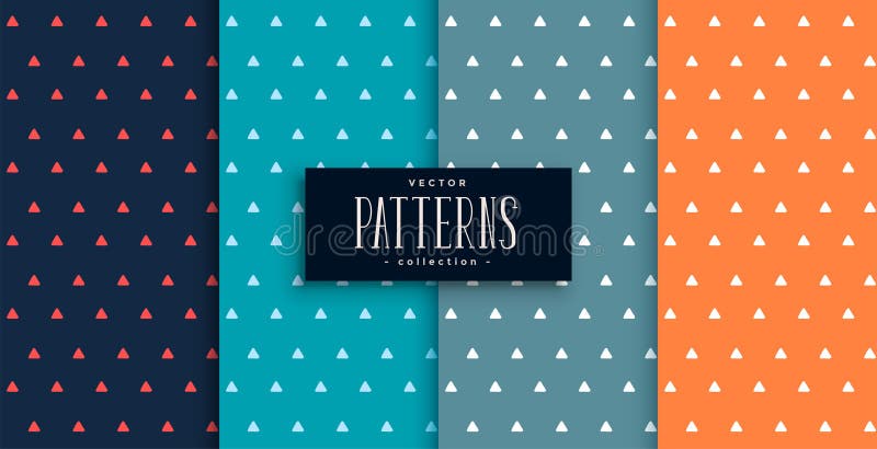Small Triangles Cute Patterns Set in Four Colors Stock Vector ...