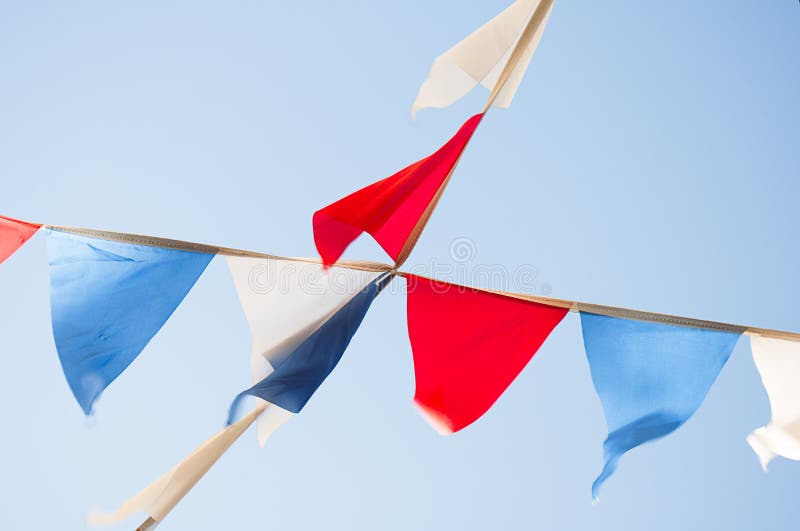 Small Triangular Flags in the Colors of the Russian Flag on the Stock ...