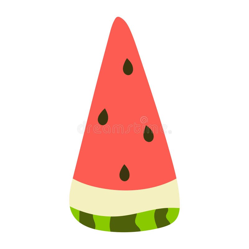 Small Triangular Watermelon Slice. Vector Stock Vector - Illustration ...