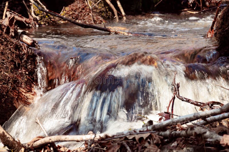 Small Tributary Stream Along the Country Road Stock Image - Image of ...
