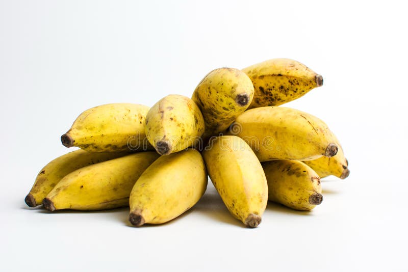 Small Tropical Banana Cluster Isolated on White Stock Photo - Image of ...