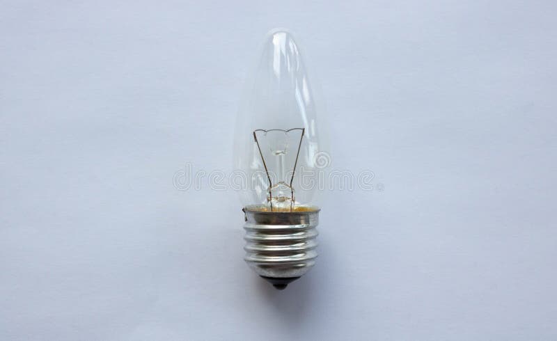 Small Tungsten Light Bulb Isolated on White Background Stock Photo ...