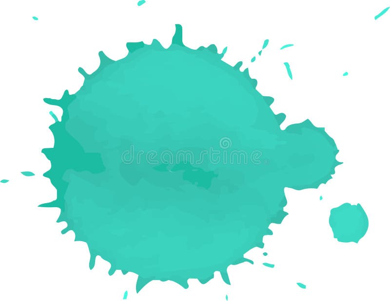 Small Turquoise Ink Splash with Soft Edges and Light Watercolor Texture ...