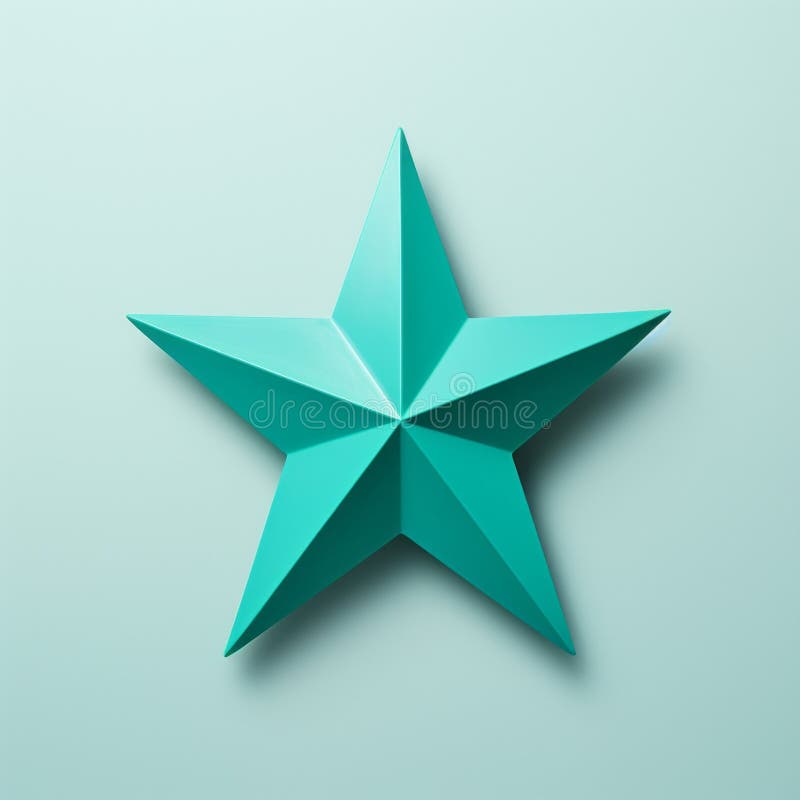 Teal Acrylic Little Star - Abstract 3d Vector Illustration Stock ...