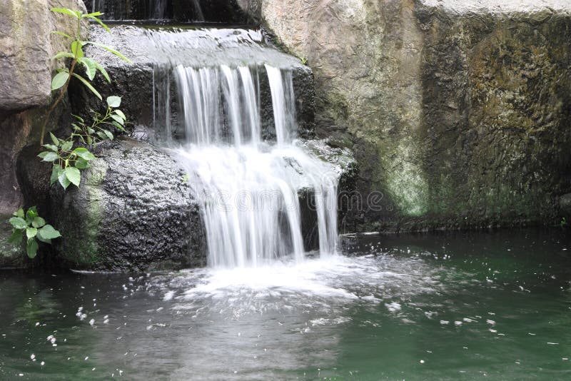 Small two level waterfall stock image. Image of river - 28098607