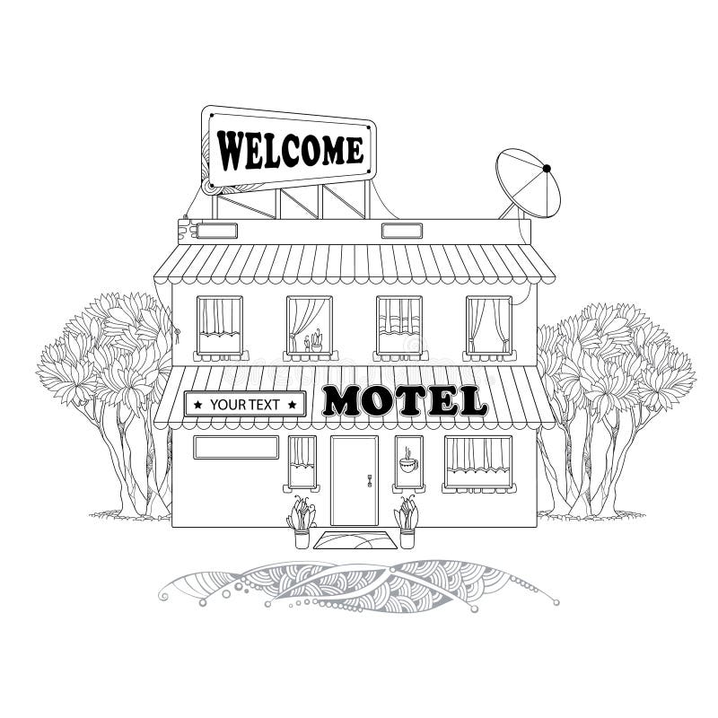 Motel Black White Drawing Stock Illustrations – 246 Motel Black White ...