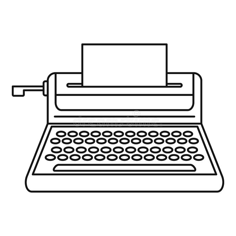 Small Typewriter Icon, Outline Style Stock Vector - Illustration of ...