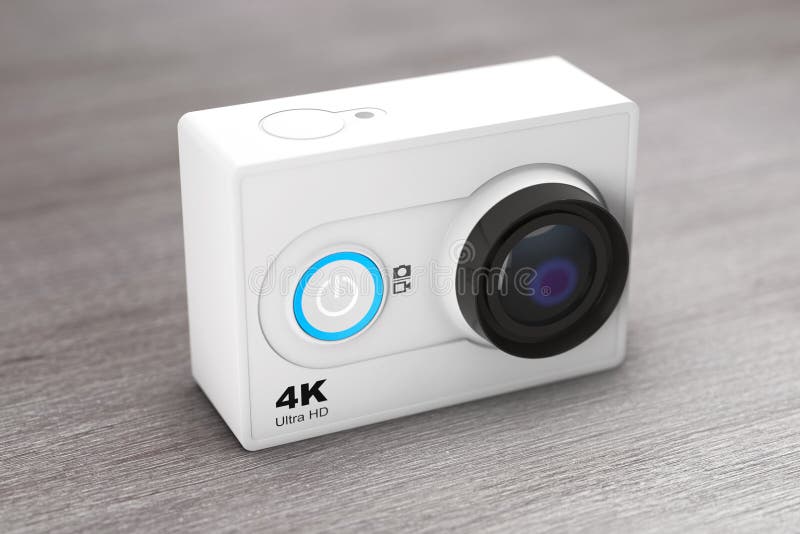 Small Ultra HD Action Camera. 3d Rendering Stock Illustration ...