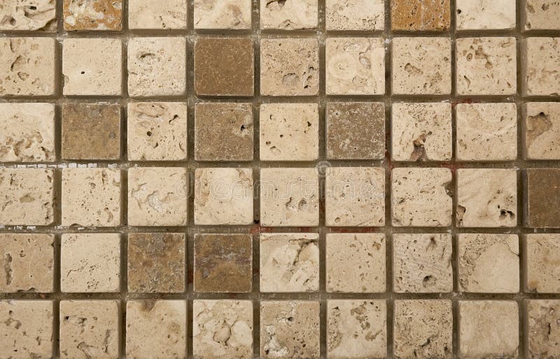 Small Unfilled Travertine Mosaic Stock Image - Image of travertine ...