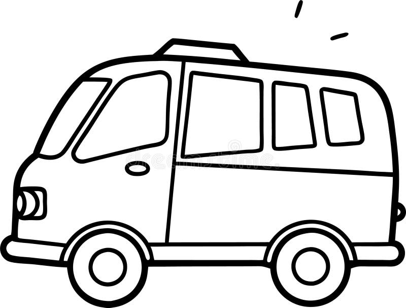 Small Van for Garbage Disposal Vector Art Illustration Stock Vector ...