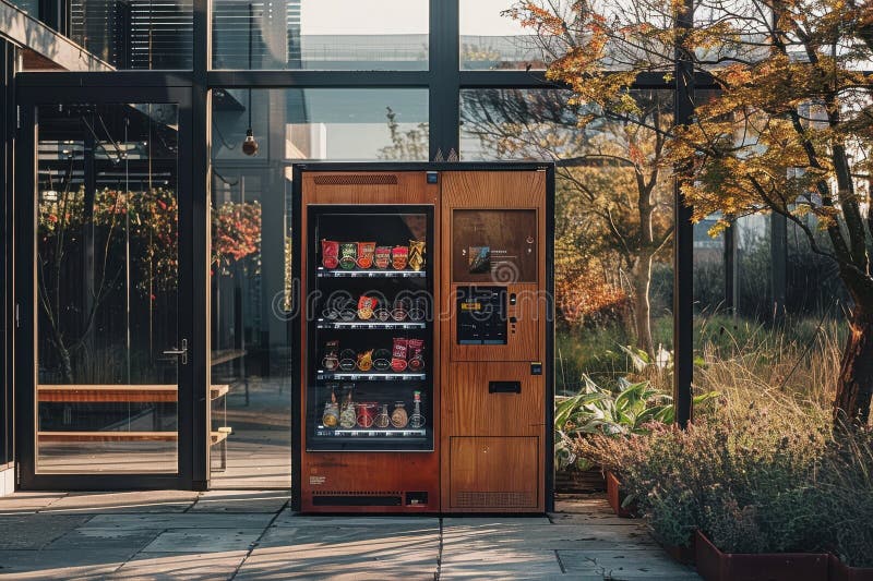 A Small Vending Machine with a Few Drinks Inside Stock Image - Image of ...