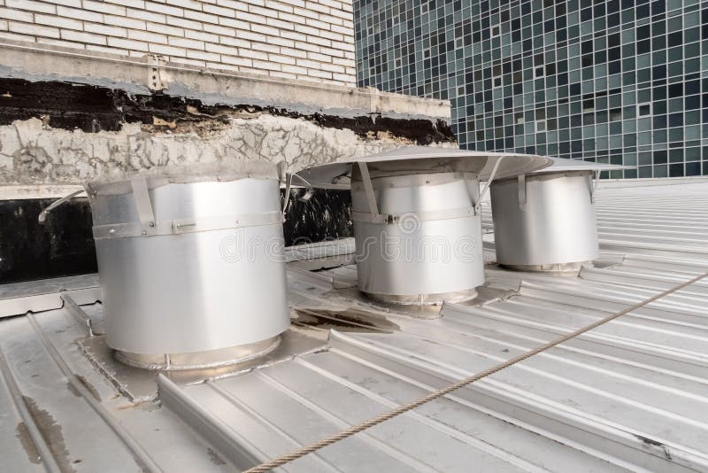 Small ventilation chimneys stock image. Image of insulation - 176514839