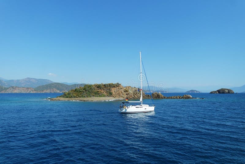 Empty boat in the sea stock photo. Image of landscapes - 127727464