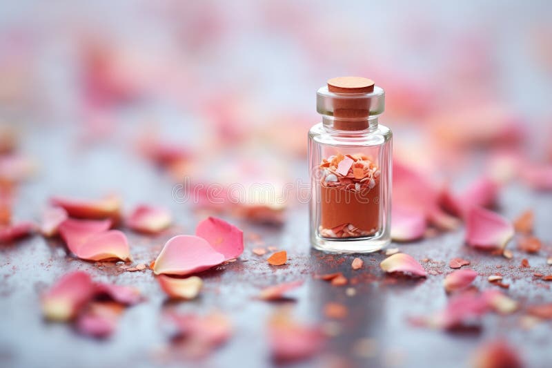 A Small Vial of Rose Essence on a Bed of Rose Petals Stock Photo ...