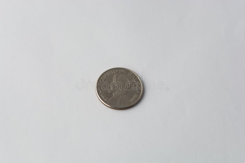 Small View of Panama Quarter Isolated on Grey Background Stock Photo ...