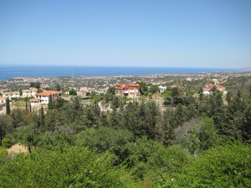 Small village in Cyprus editorial stock photo. Image of landscape ...