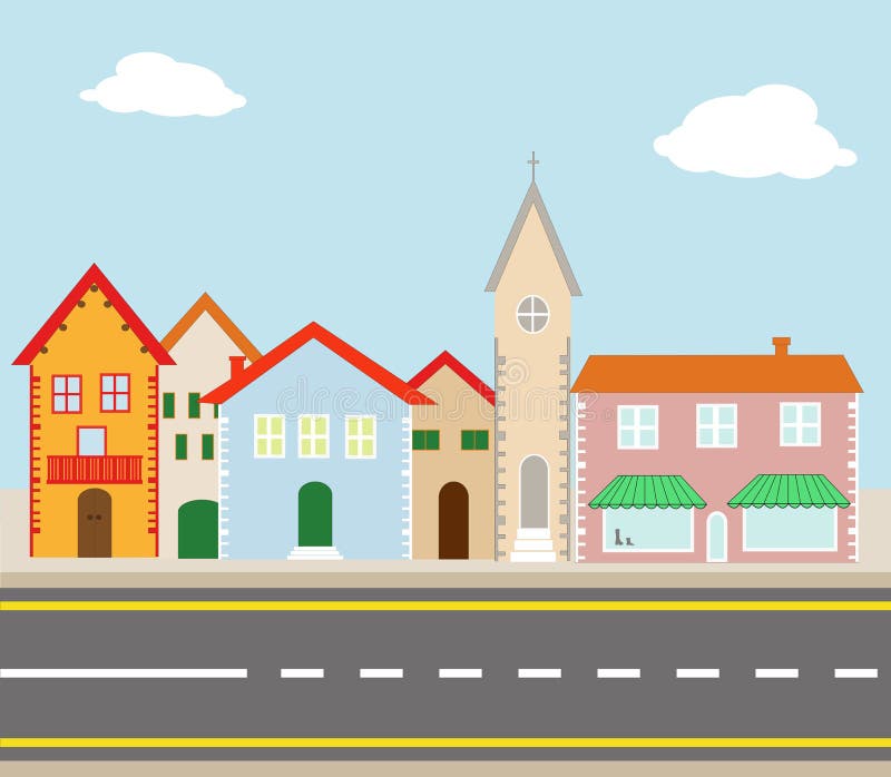 Small village stock vector. Illustration of cartoon, country - 31307420