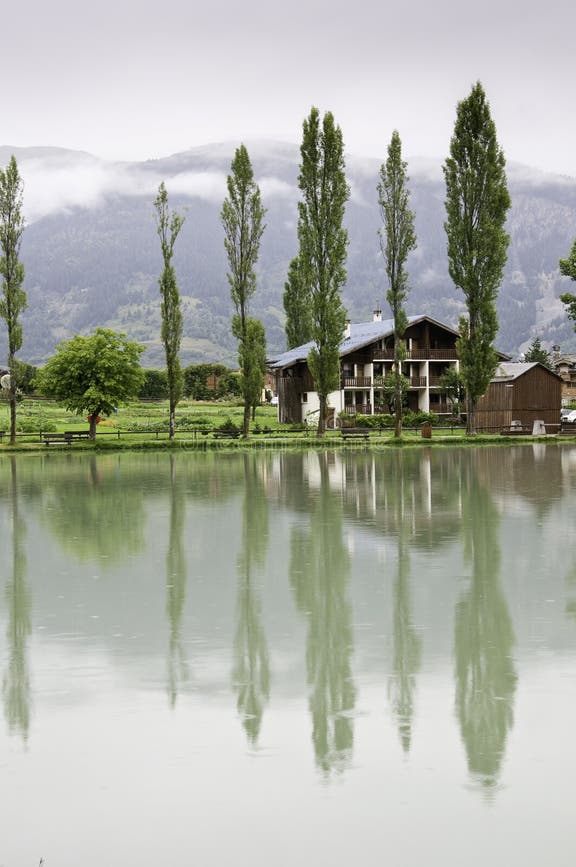 The Small Village of Le Praz Stock Image - Image of meadow, vacations ...