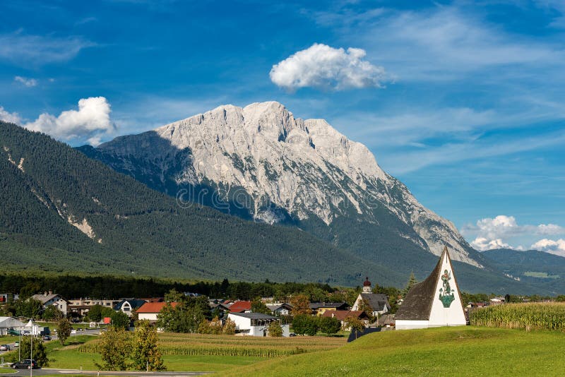 Obermieming Village and Eastern Alps in Tyrol Austria Stock Image ...