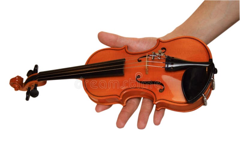 Small violin in a hand stock photo. Image of musical, violin - 4154602