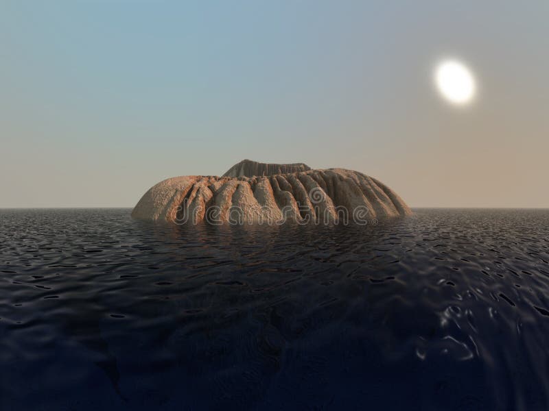Small volcano at sea stock illustration. Illustration of graphic - 64296989
