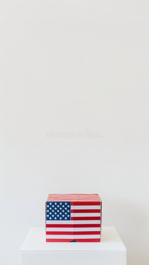 A Small Voting Box with the USA Flag Stock Photo - Image of flag ...