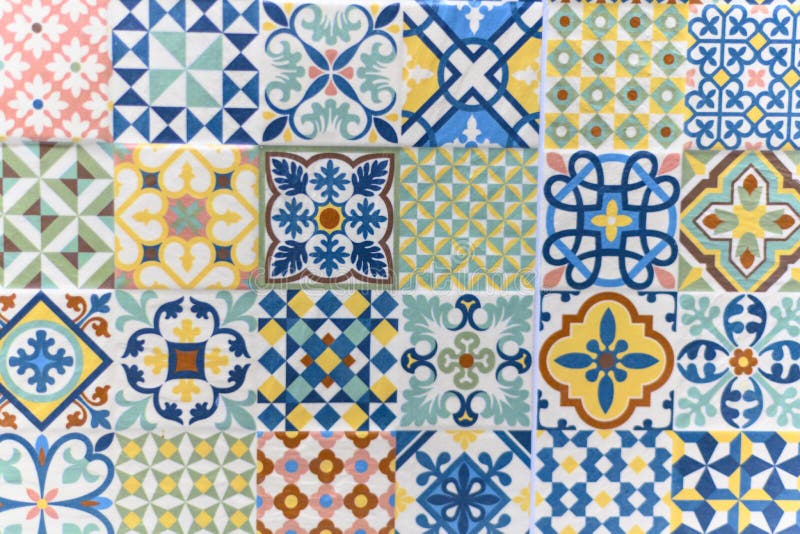 Small Wall Tiles with Different Patterns Stock Image - Image of pattern ...