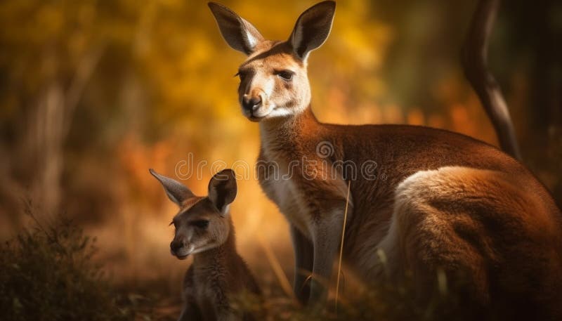 Wallaby. Cute Funny Australian Animal. Vector Cartoon Flat Illustration ...