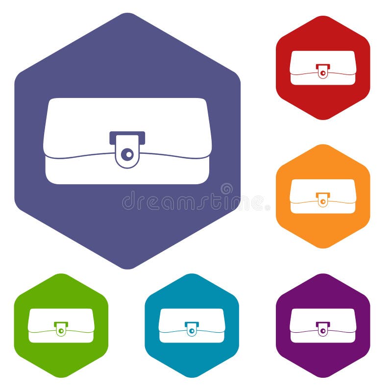 Small Wallet Icons Set Hexagon Stock Vector - Illustration of symbol ...
