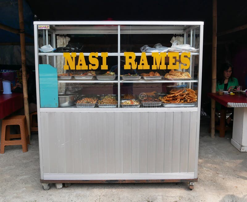 Small Warung Nasi Selling Nasi Rames Editorial Photography - Image of ...