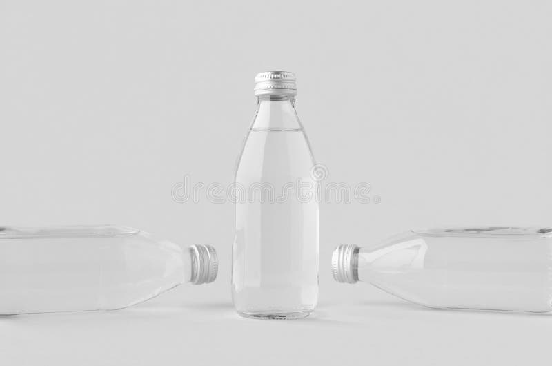 Small Water Bottle Mockup, Clear Glass Stock Image - Image of container ...