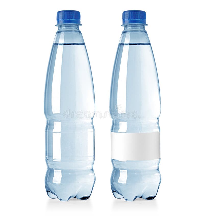 Small Water Bottles Showing Front View with Blank Label and without ...