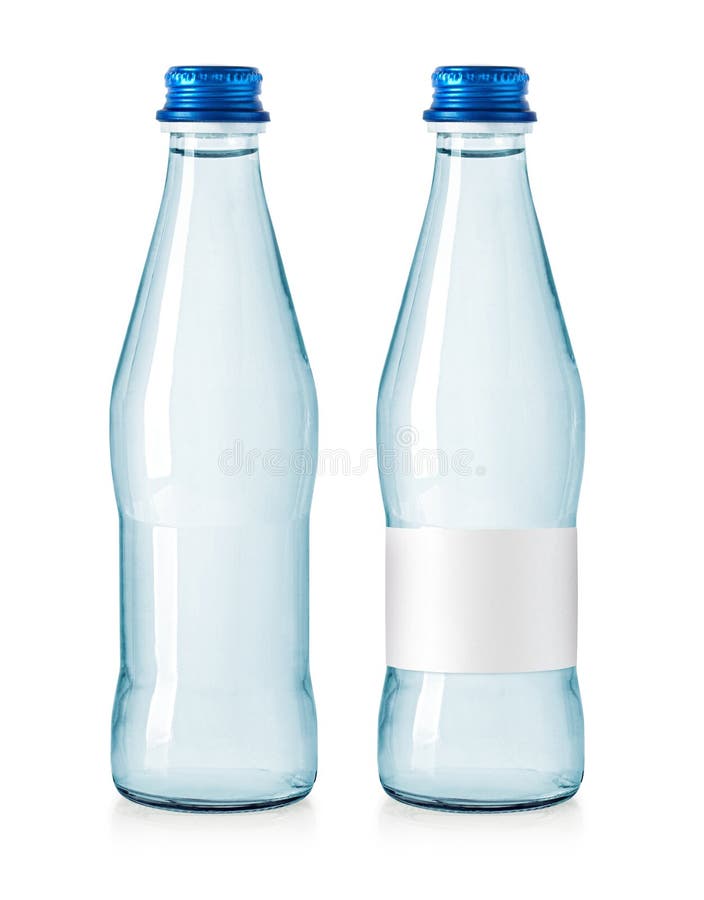 Small Water Bottles Showing Front View with Blank Label and without ...