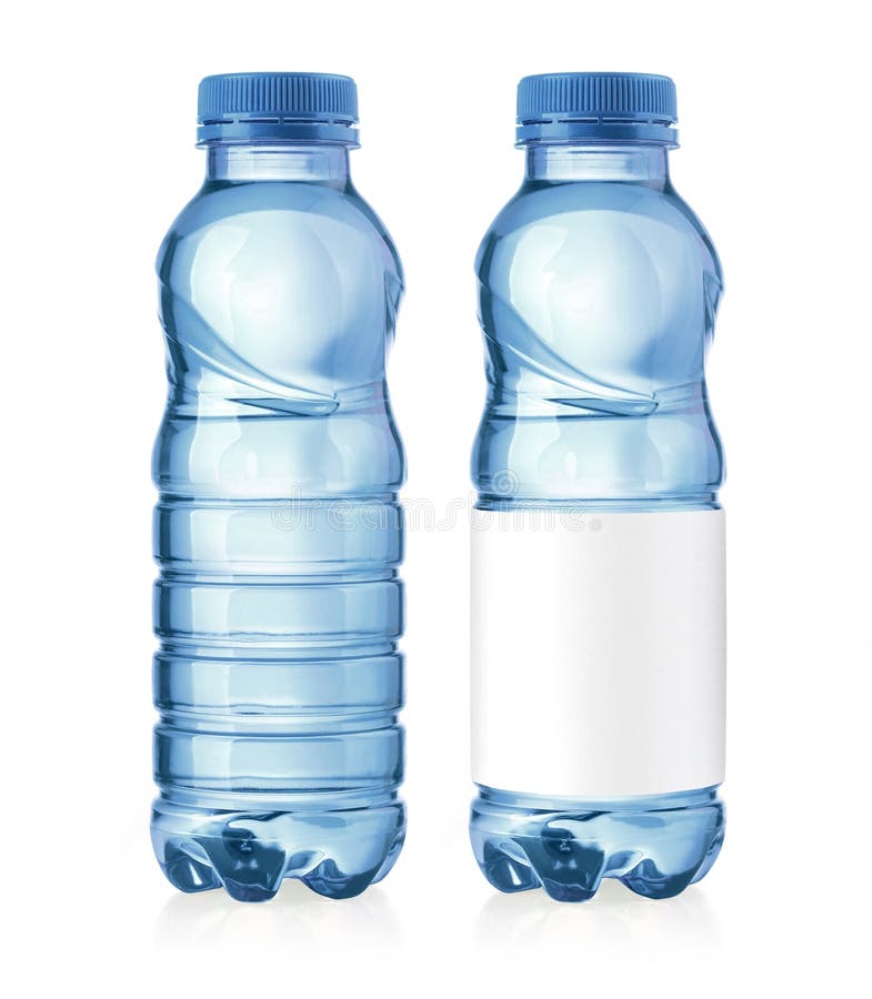 Small Water Bottles Showing Front View with Blank Label and without ...