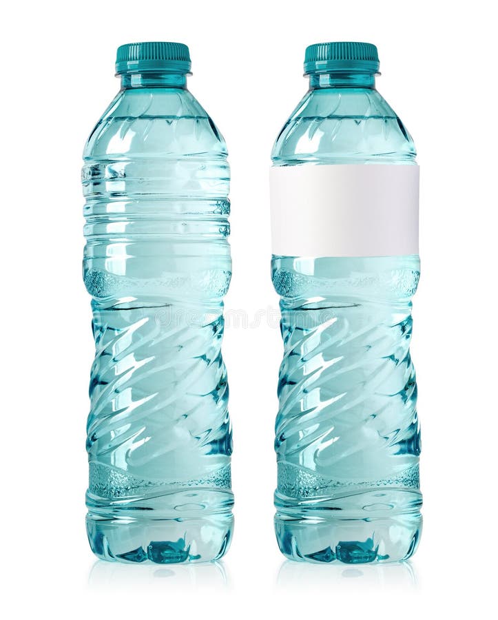 Small Water Bottles Showing Front View with Blank Label and without ...