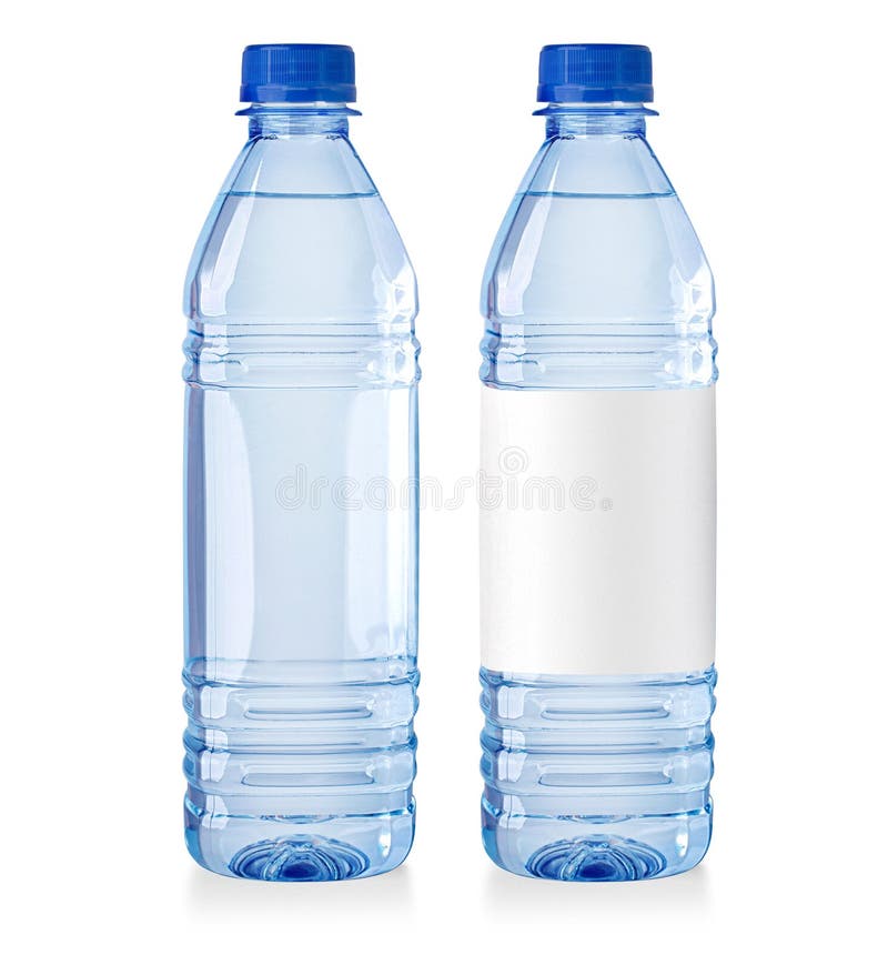 Small Water Bottles Showing Front View with Blank Label and without ...