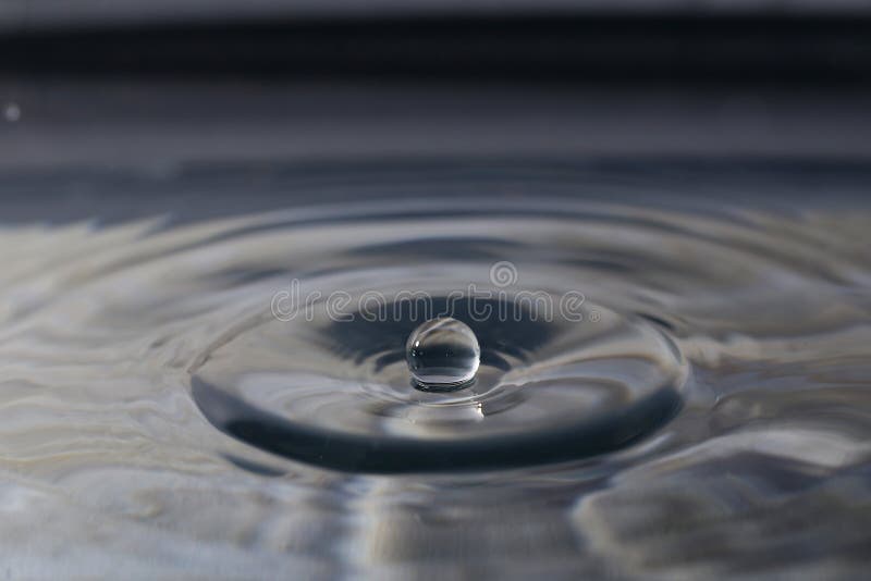 A Small Water Drop Fall on Water Surface Stock Photo - Image of ...