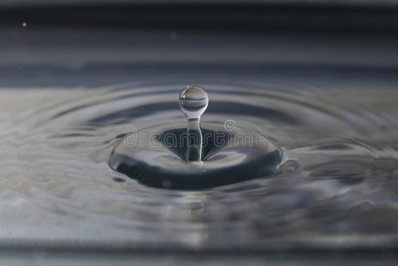 A Small Water Drop Fall on Water Surface Stock Image - Image of drop ...
