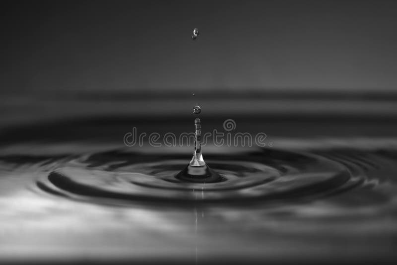A Small Water Drop Fall on Water Surface Stock Image - Image of liquid ...
