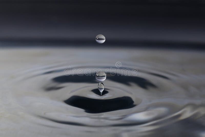 A Small Water Drop Fall on Water Surface Stock Photo - Image of ...