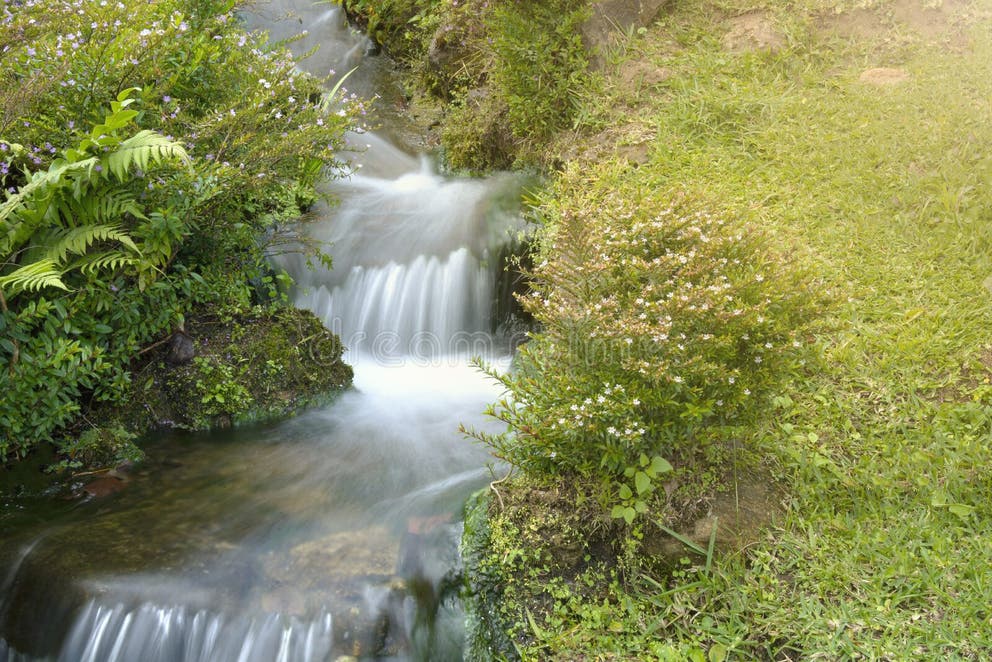 Small water fall stock photo. Image of beautiful, scenic - 136986100