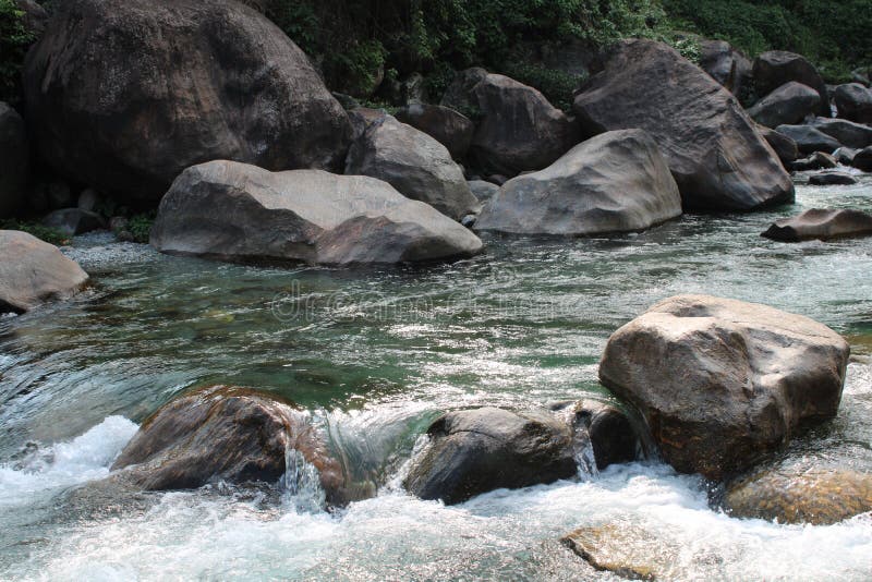 Small Water Fall in Green Water View Stock Photo - Image of view, murti ...