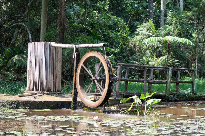 Small Water Mill in Operation Stock Photo - Image of pond, natural ...