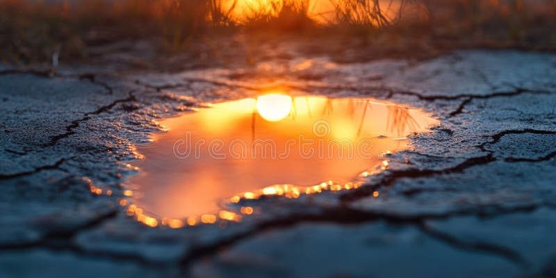 Sunset Behind Small Water Pool Stock Photo - Image of evening, natural ...