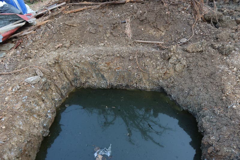 Small Water Well Drilling for Column Foundation Construction Top View ...