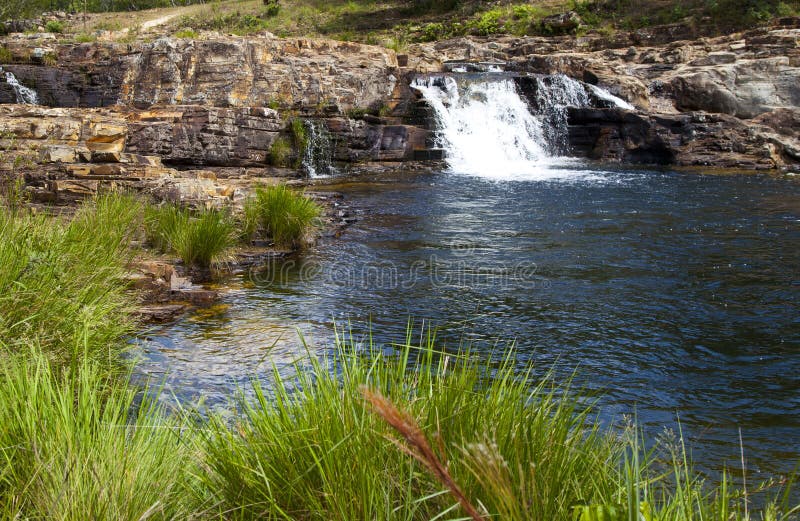 Small waterfall stock image. Image of water, flowing - 23924123
